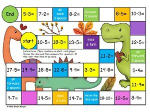 subtraction dinosaur game | Made By Teachers