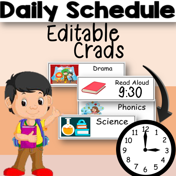 🎒 Time to Shine! Editable Classroom Daily Schedule Cards & Clocks 🕒 ...
