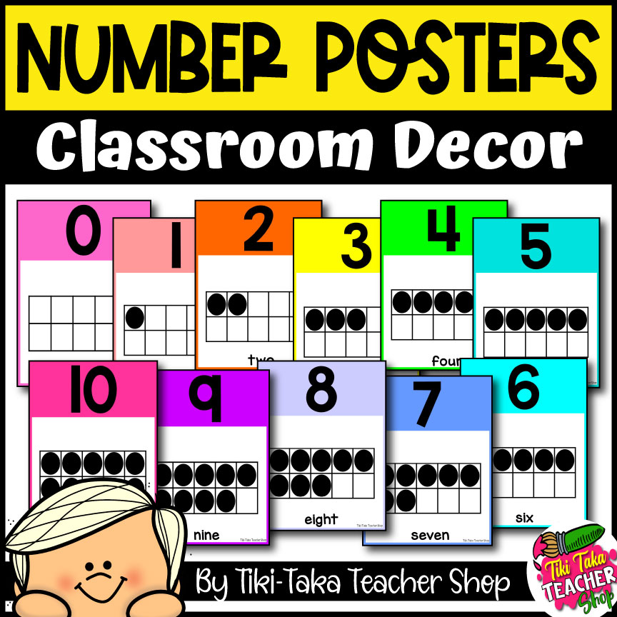 Number Posters | Ten Frame | Math Posters - RAINBOW BRIGHTS | Made By ...