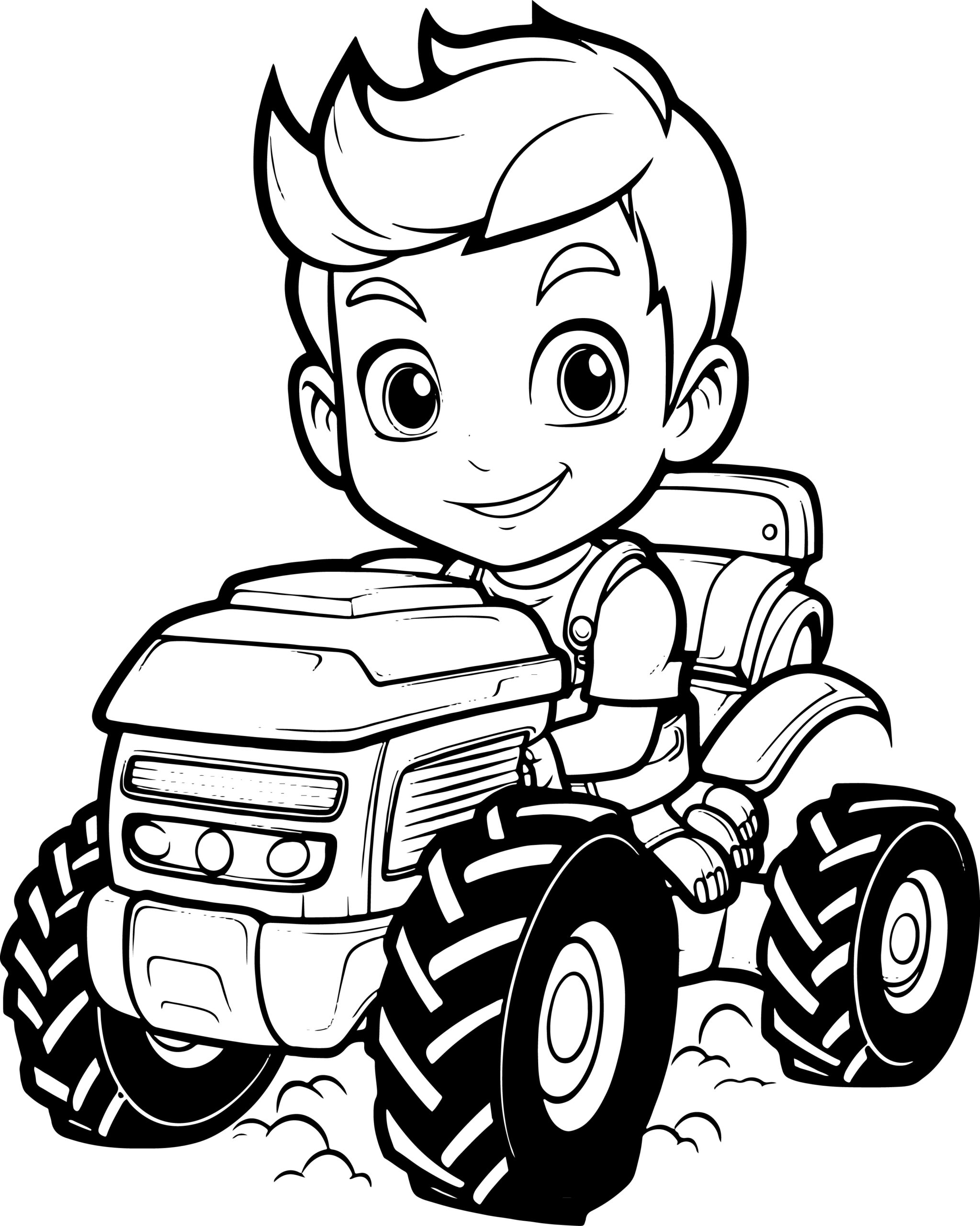 Tractor Coloring Book For Kids : 50 Big & Unique Images For Boys and ...