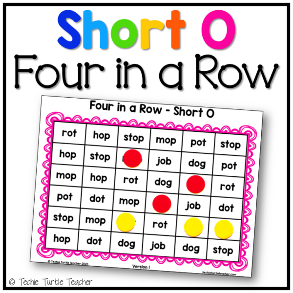 Phonics Game: Vowel Sounds Four in a Row - Short O - Decoding & Fluency ...