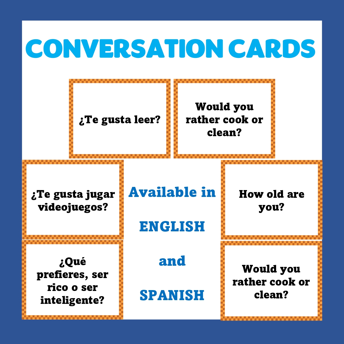 Back to the Classroom Conversation Cards (English & Spanish) | Made By ...