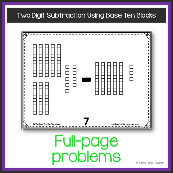 2-Digit Subtraction using Base Ten Blocks Strategy Task Cards - Made By ...