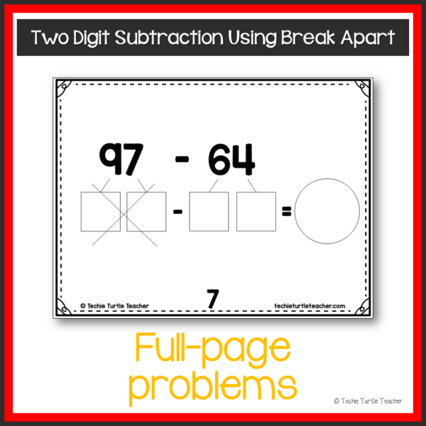 2-Digit Subtraction using Break Apart (Partial Differences) Strategy ...