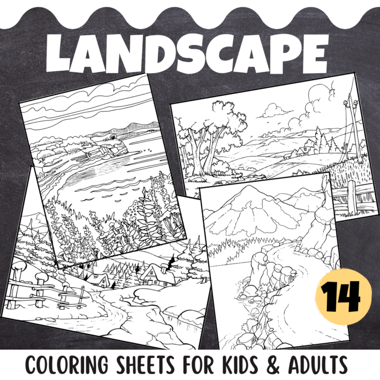 Landscape Coloring Pages- Adventure Coloring Pages- Nature Coloring ...