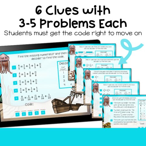 Adding and Subtracting Fractions and Mixed Numbers Digital Escape Room ...