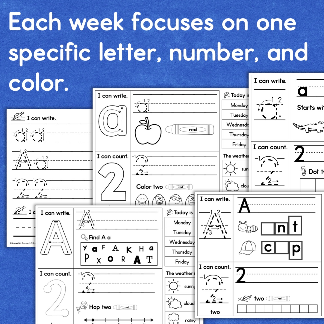 Kindergarten Morning Work Set 1 Letters Numbers | Made By Teachers