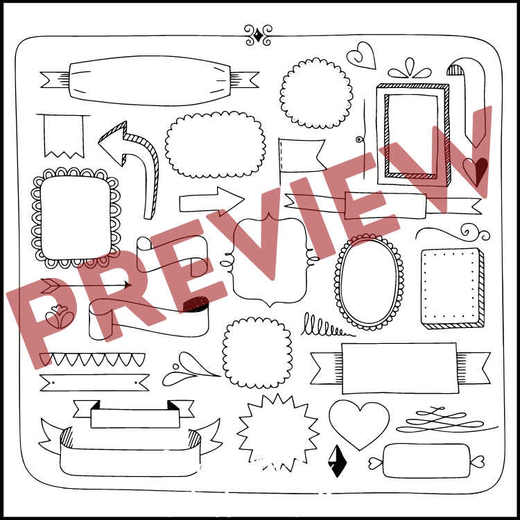 Back To School Doodles Speech Bubbles-Speech Bubbles Clipart Set ...