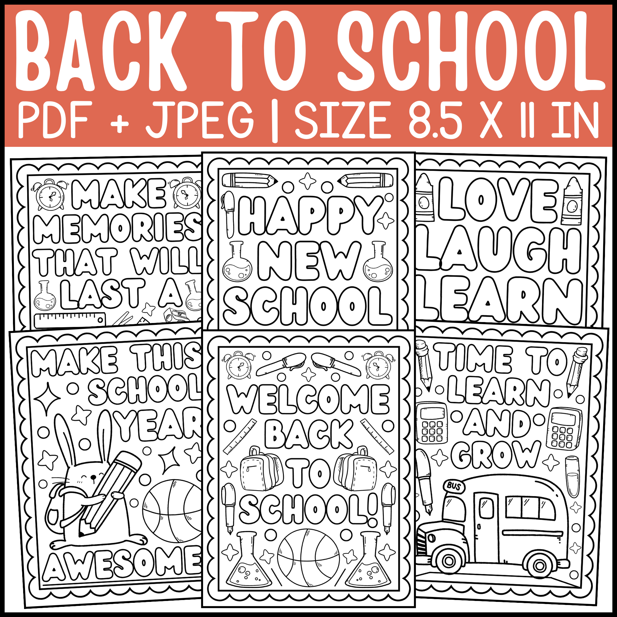 Back to School Coloring Pages | Back to School Coloring Sheets | Made ...