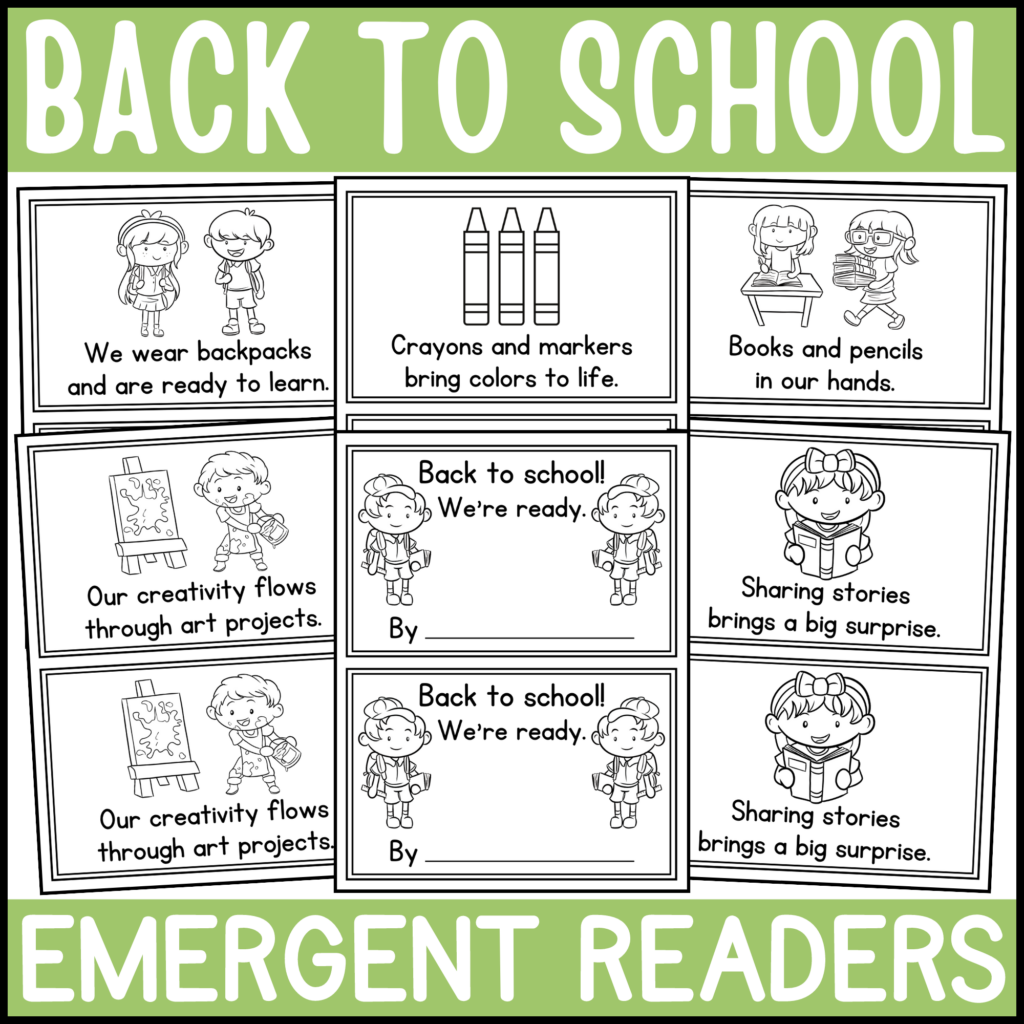 Back to School Mini Book for Emergent Readers | Back to School Emergent ...