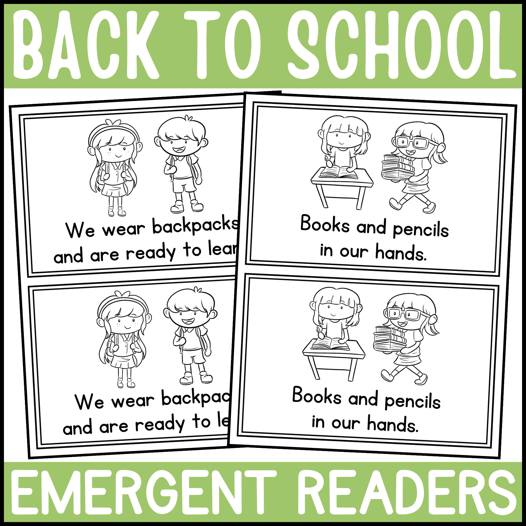 Back to School Mini Book for Emergent Readers | Back to School Emergent ...