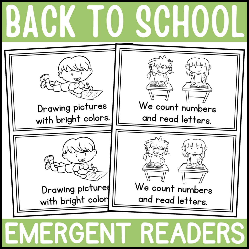 Back to School Mini Book for Emergent Readers | Back to School Emergent ...