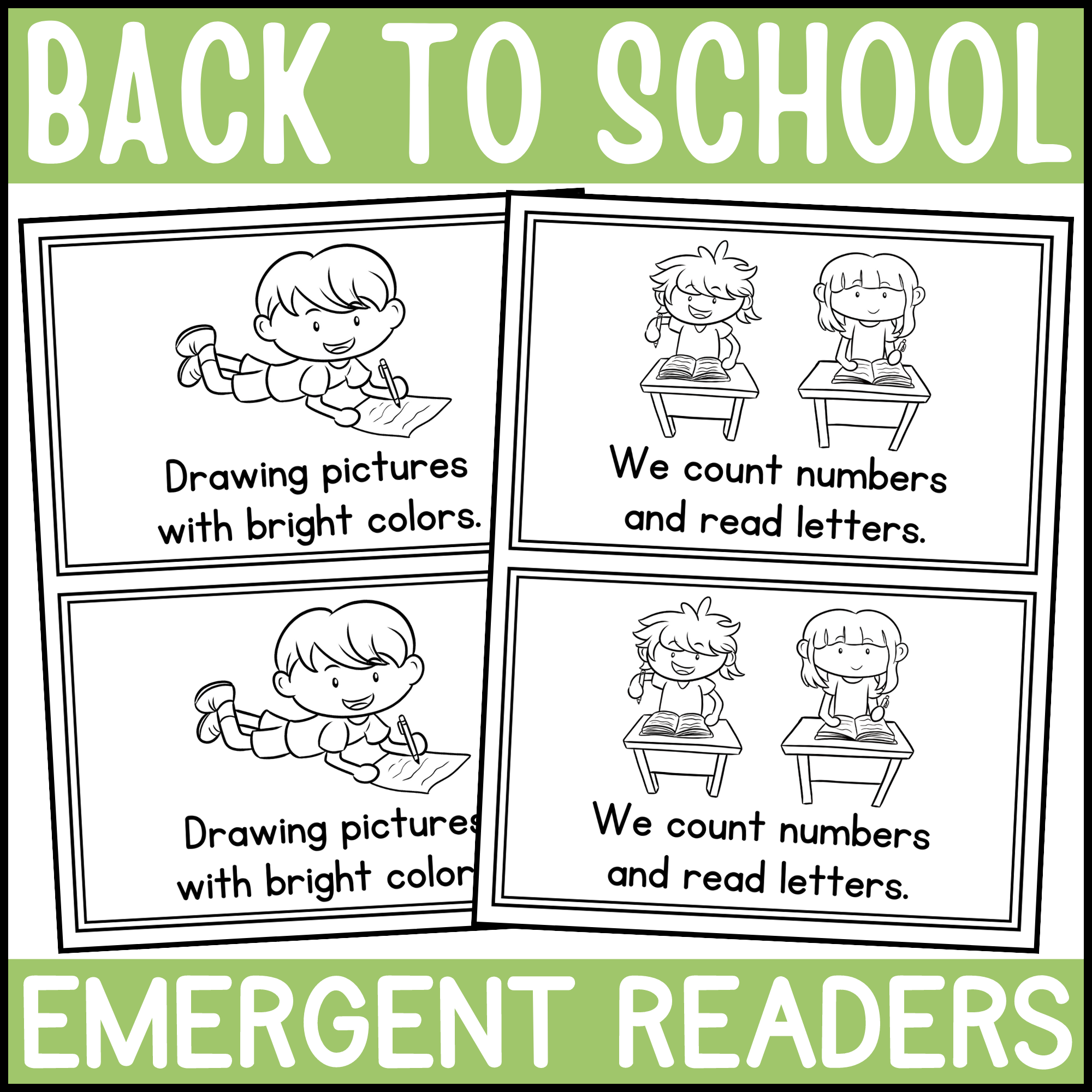 Back to School Mini Book for Emergent Readers | Back to School Emergent ...