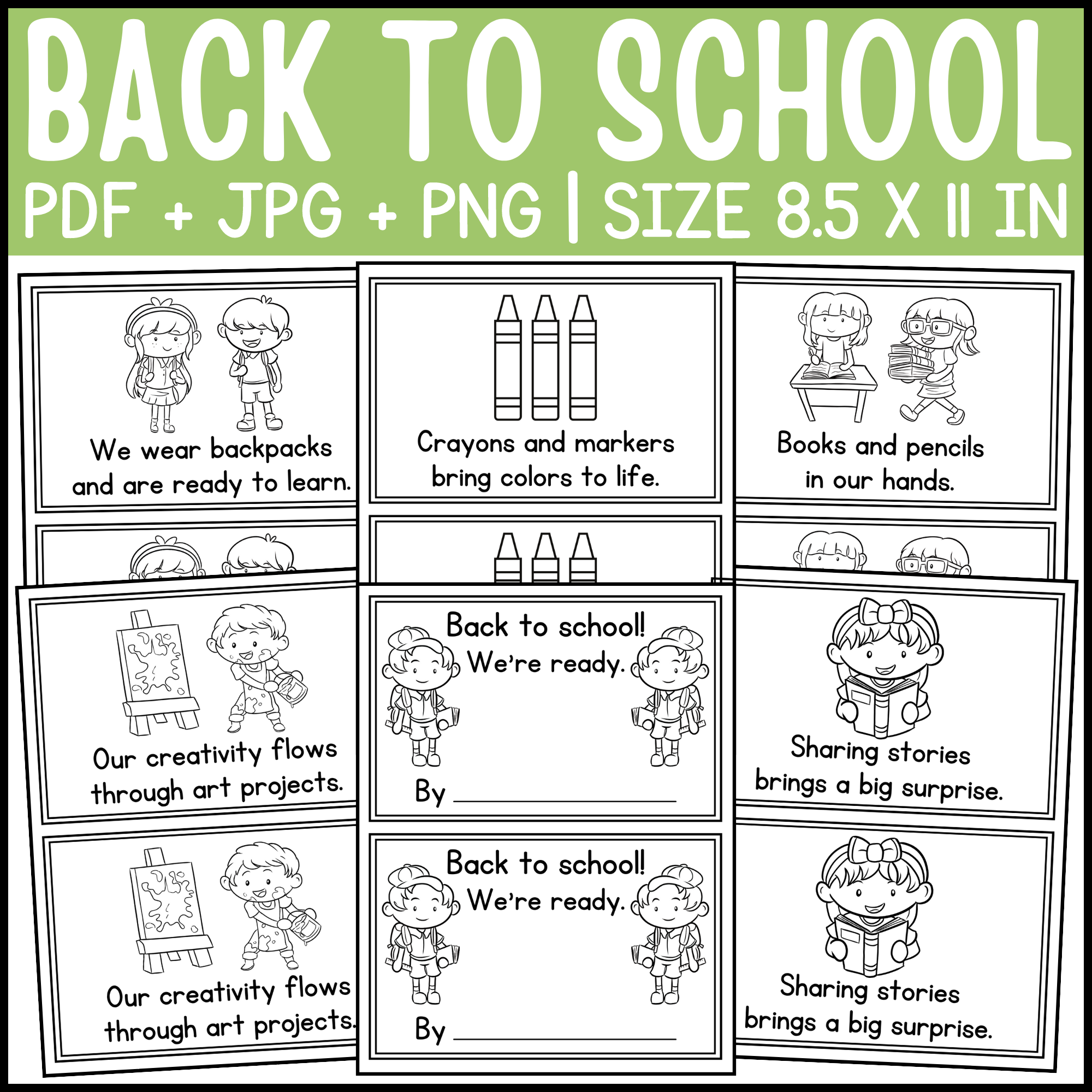 Back to School Mini Book for Emergent Readers | Back to School Emergent ...