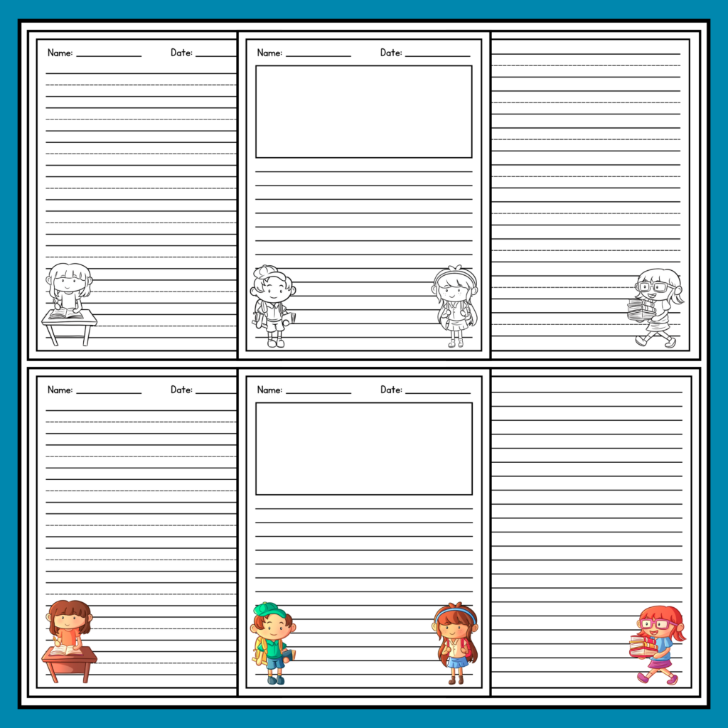 Back to School Writing Paper with Lines for Primary and Elementary ...