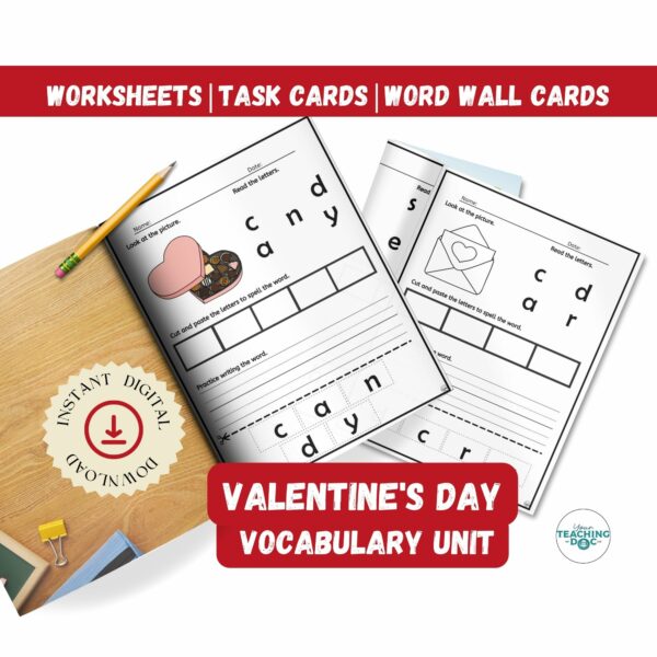 Valentine's Day Sight Word Spelling Scramble Worksheets + Task + Word ...