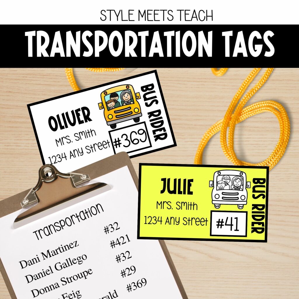 EDITABLE Back to School Dismissal Tags | Student Bus Tags | How We Get ...