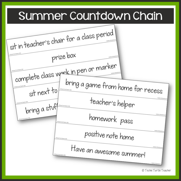 Behavior Management Summer Countdown Chain - Rewards for Students ...