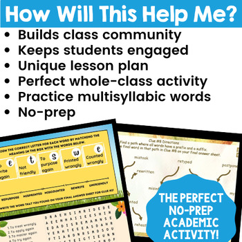 Decoding Words Activities | Digital Escape Room Prefixes & Suffixes ...