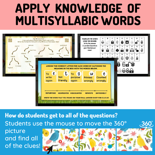 Decoding Words Activities | Digital Escape Room Prefixes & Suffixes ...