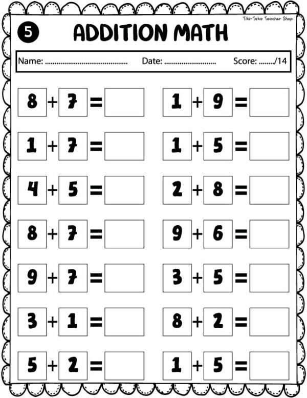 Addition Practice - Math Drills with Solution | Made By Teachers