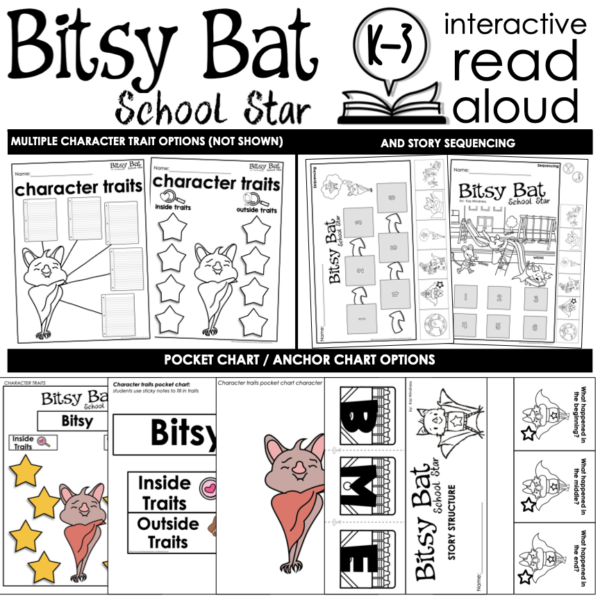Bitsy Bat School Star Read Aloud Activities + RETELL Craft | Autism ...