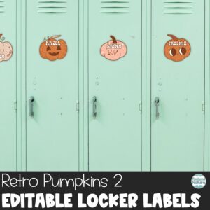 Fall Name Tags - Editable Locker Labels or Cubby Tags - Retro Pumpkins ...