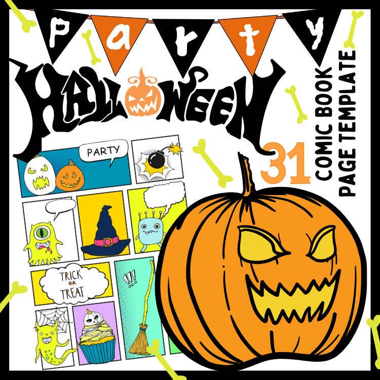 Halloween Story Writing Pages-Comic Book Template Writing Pages ...
