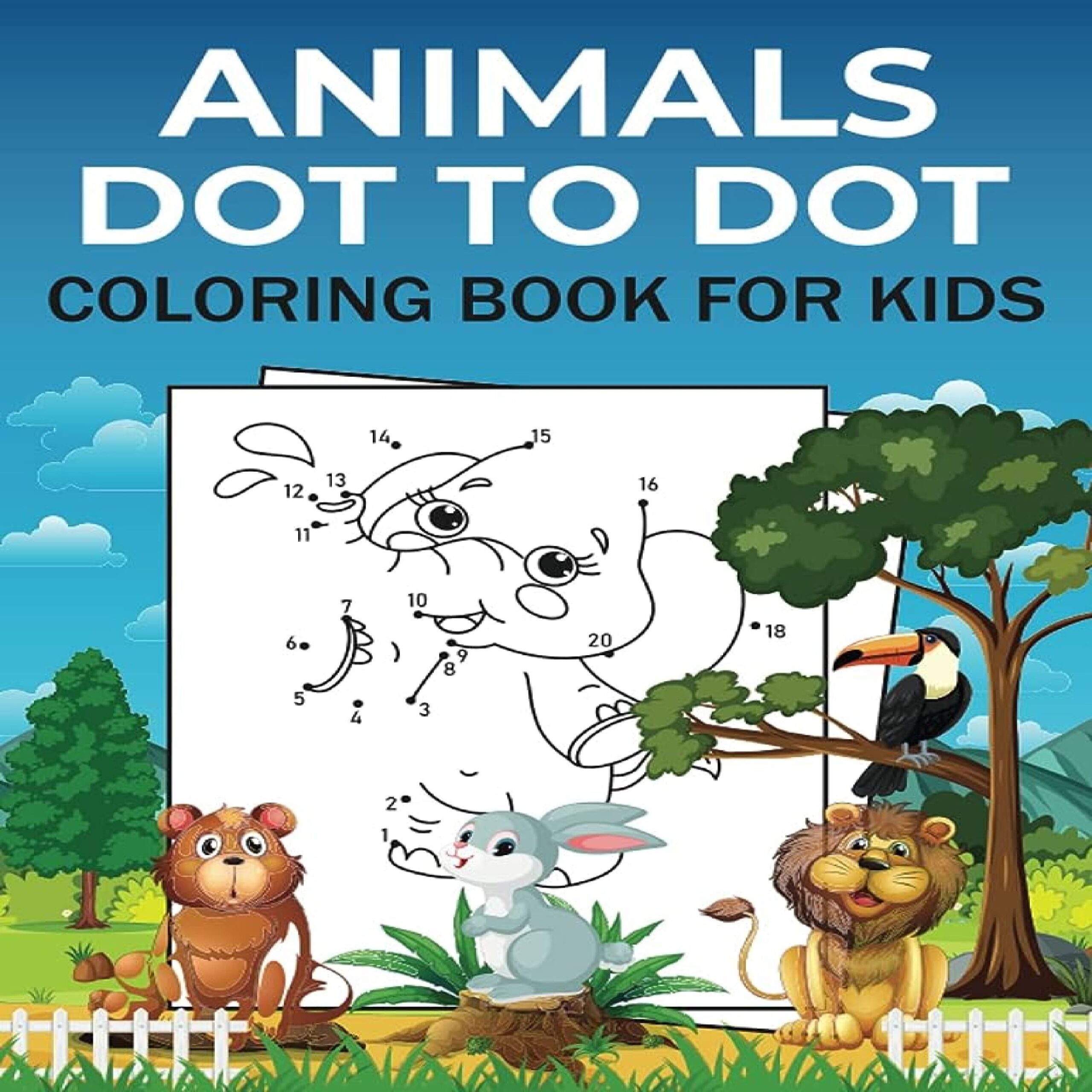 Animals Dot to Dot Coloring Book For Kids, Boys and girls | Made By ...