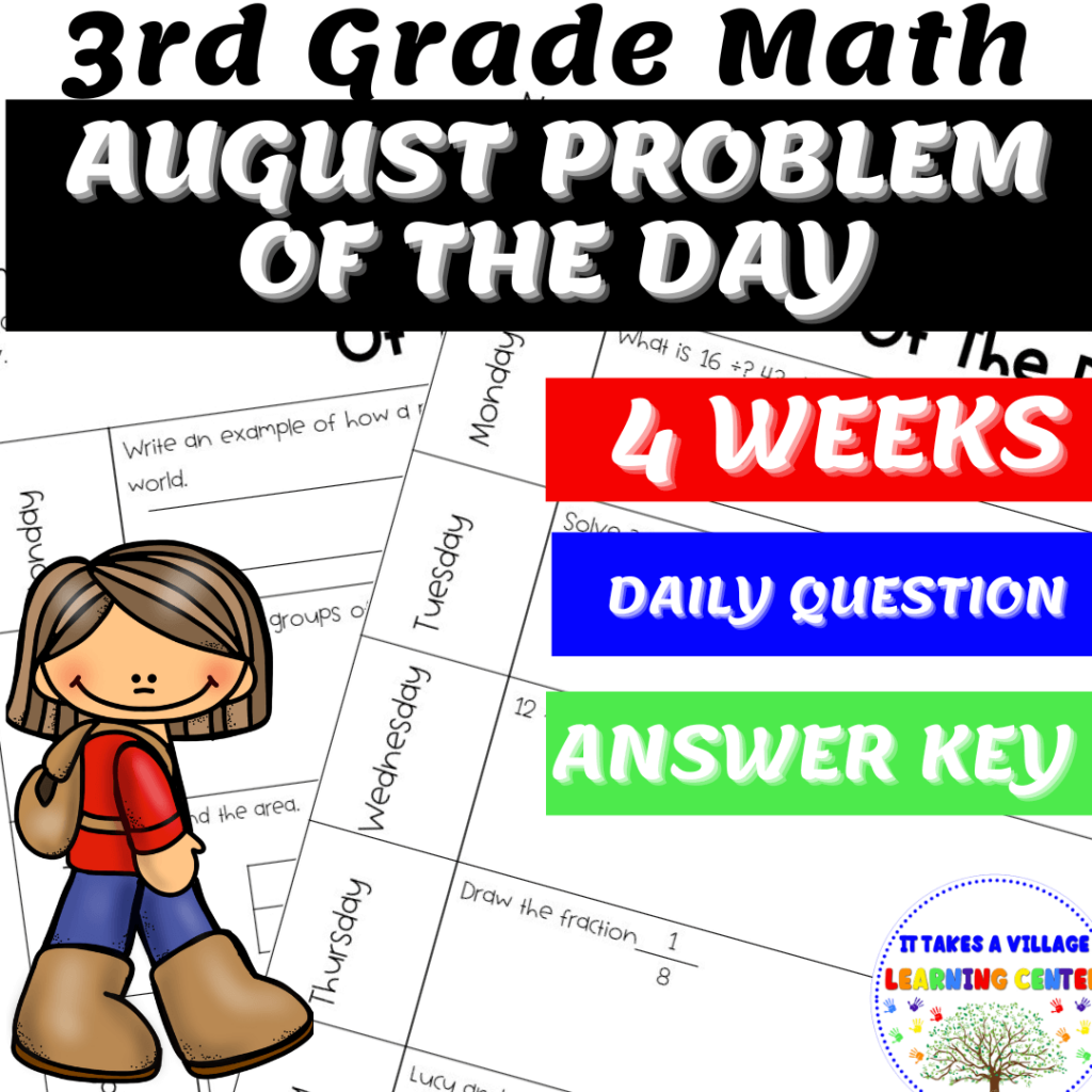 August Math Problem of the Day - 3rd Grade | Made By Teachers