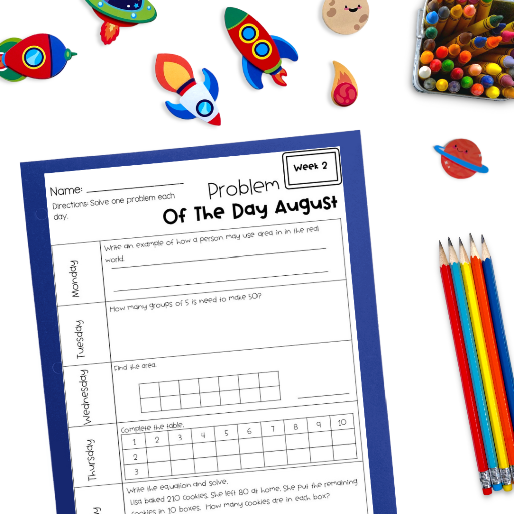 August Math Problem of the Day - 3rd Grade | Made By Teachers