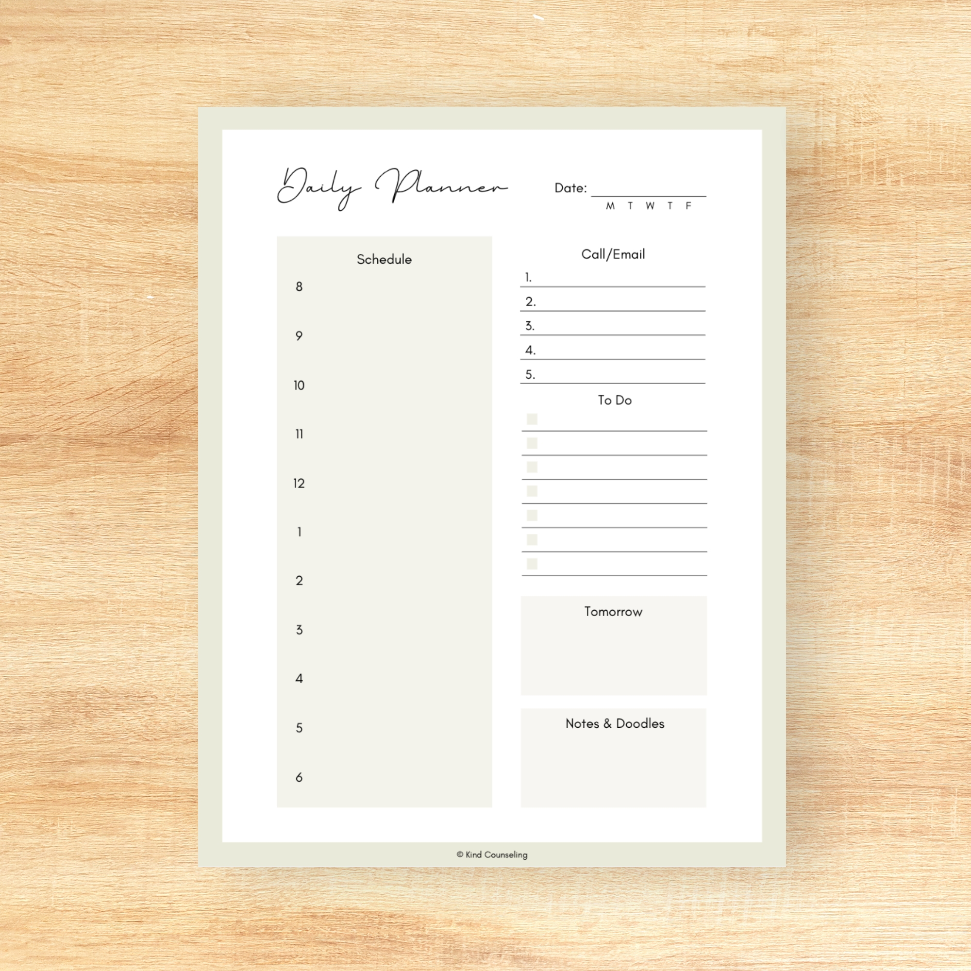 Daily and Weekly Planner for School Counselors | Productivity | Simple ...