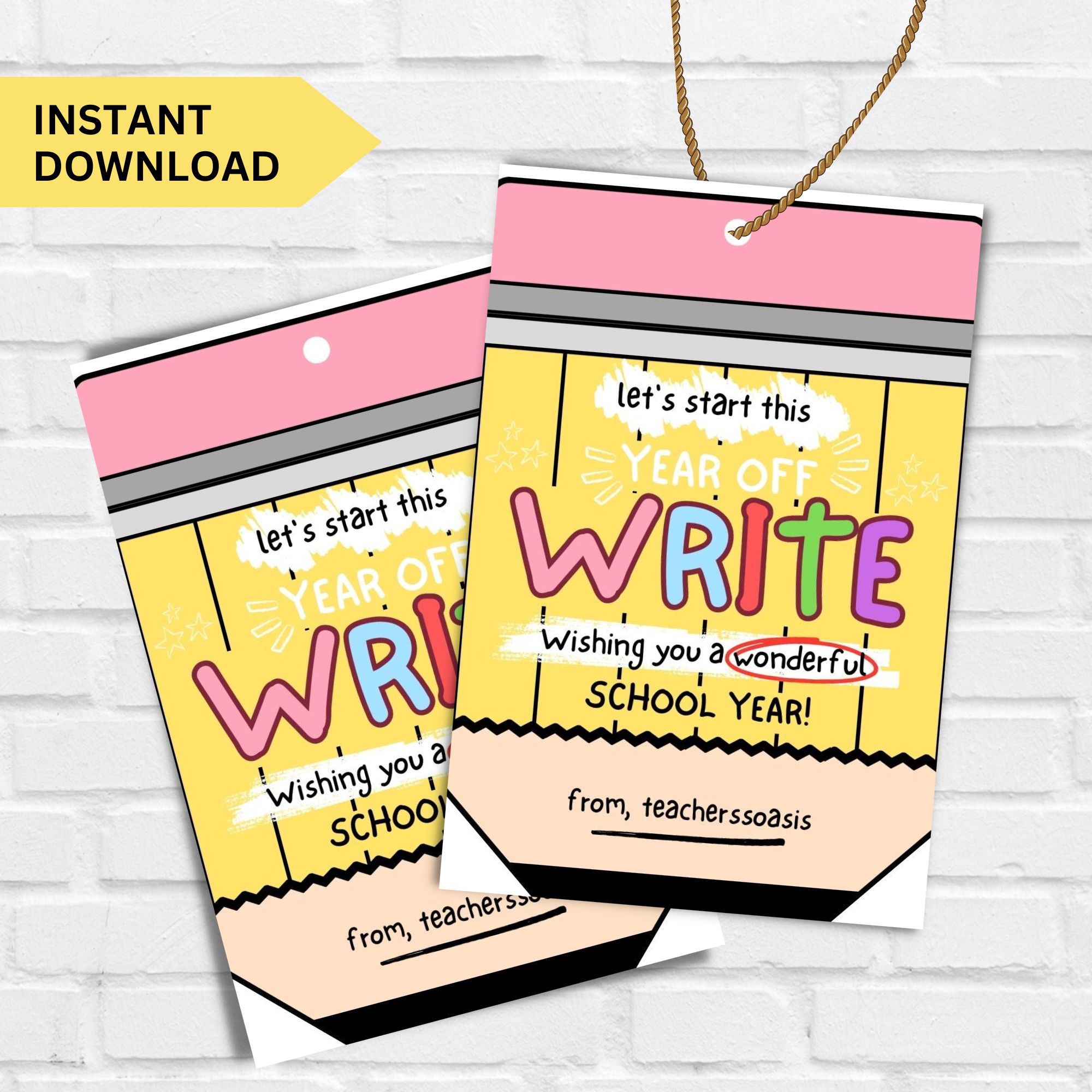EDITABLE Welcome Back To School Gift Tag Printable Pen Marker First Day ...
