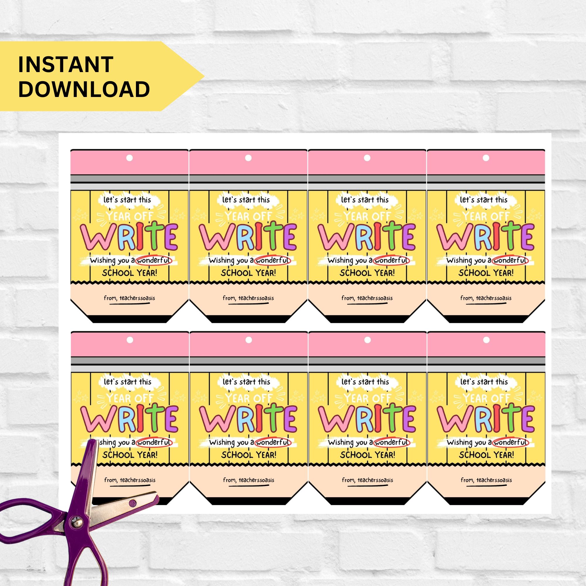 EDITABLE Welcome Back To School Gift Tag Printable Pen Marker First Day ...