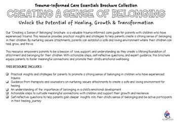 CREATING A SENSE OF BELONGING BROCHURE I Trauma-Informed Counseling ...