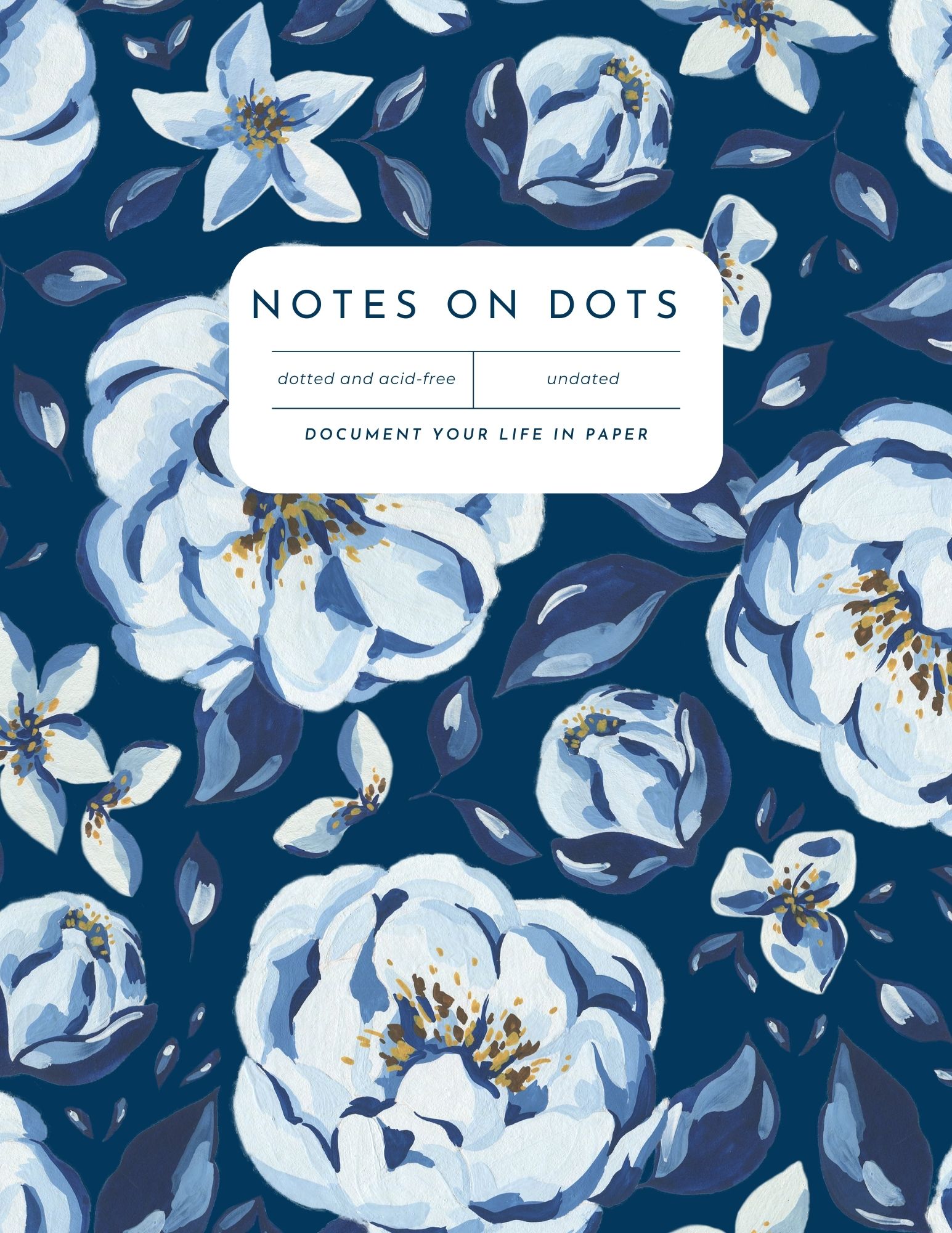 Printable Blank Notebook with Blue and White Floral Cover | Made By ...