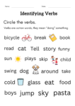 identifying verbs worksheet for grade 1 2 - identify action verbs ...
