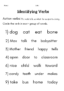 identifying verbs worksheet for grade 1 2 - identify action verbs ...