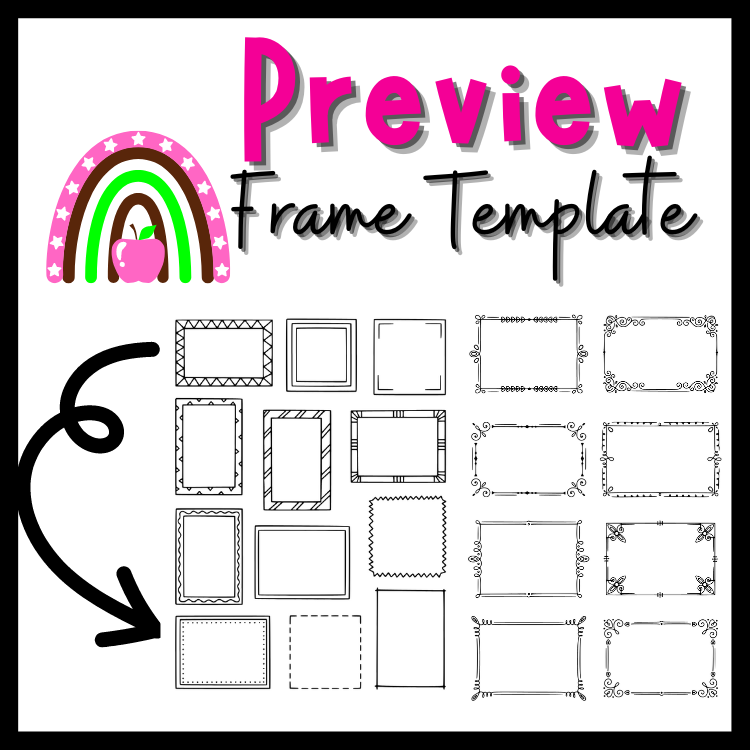 Picture Frames Simple Templates : Flower Outlines-Borders-Shapes-Notes ...