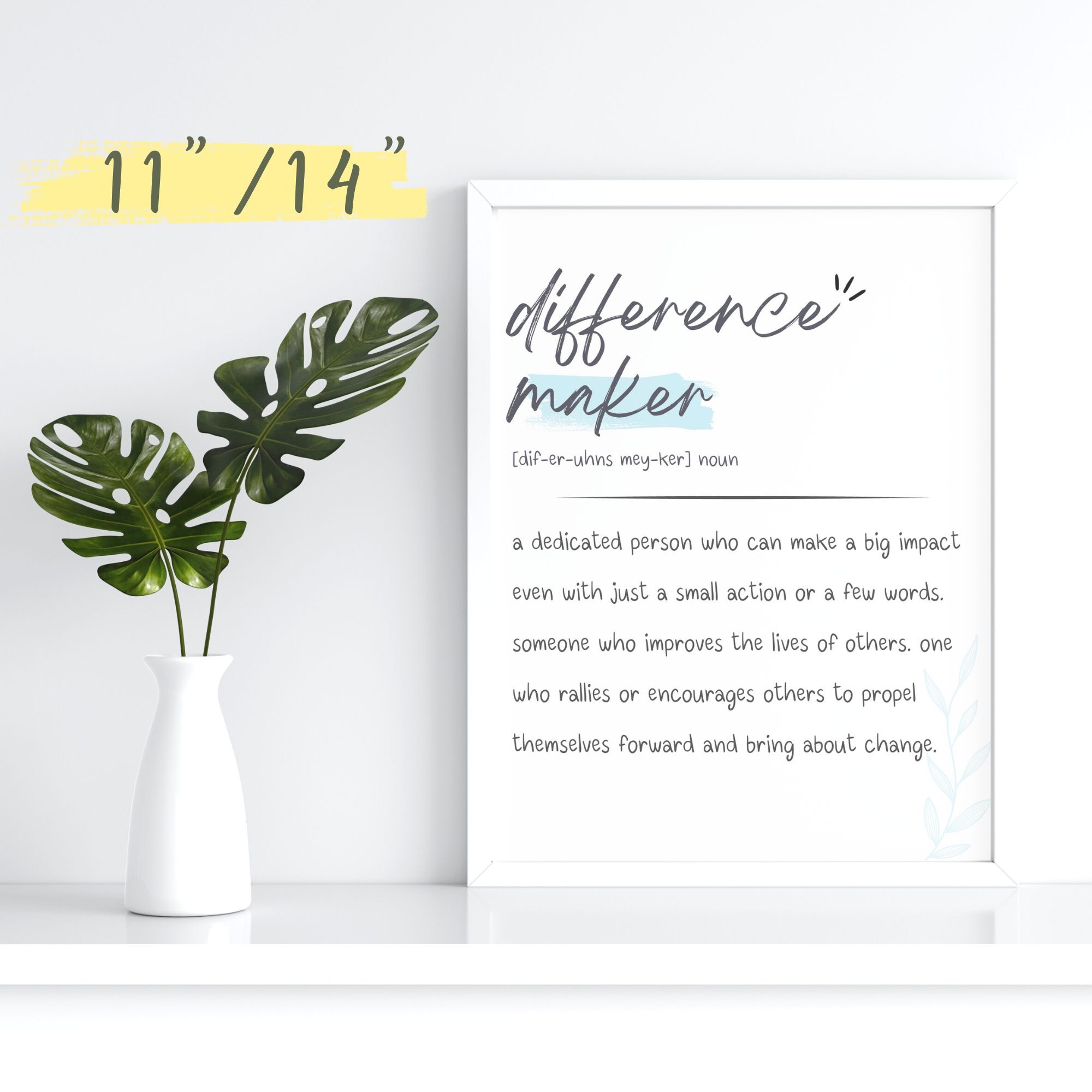 Difference Maker Definition Print, Minimal Print, Gift For Sister, Best ...