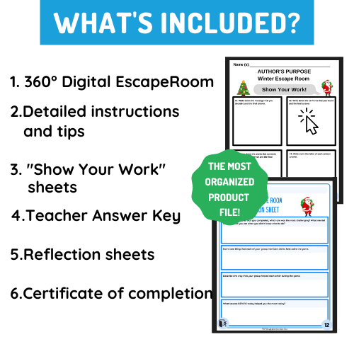 Author's Purpose Activities | Reading Digital Escape Room | Winter ...