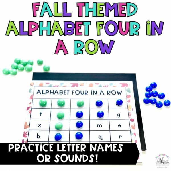 Fall Letter ID & Sounds Four in a Row Game - Made By Teachers