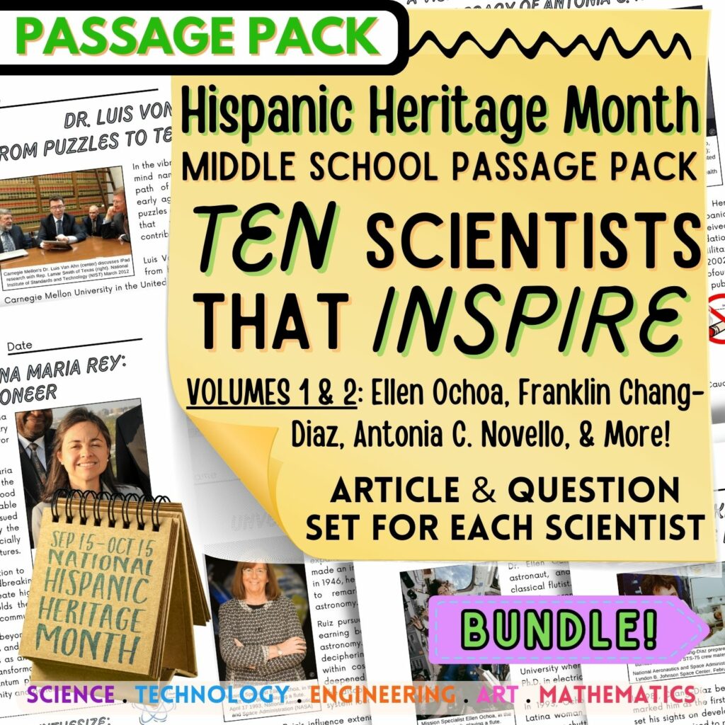 Hispanic Heritage Month: Inspiring Scientist 10 Biography Bundle HHM ...