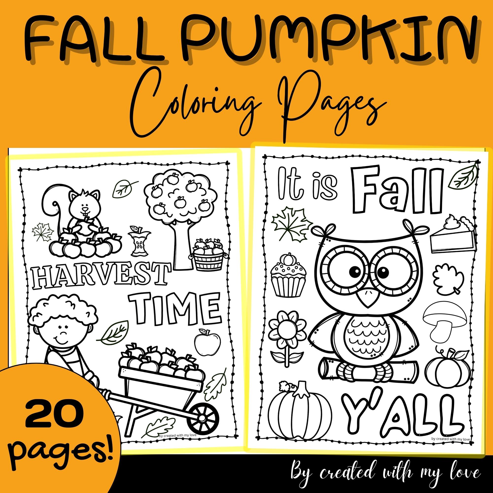 Fall Autumn Pumpkin Coloring Pages September Coloring Sheets Made By