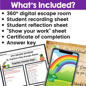 No Prep 4th Grade Math Escape Room | St Patrick's Day Fractions ...