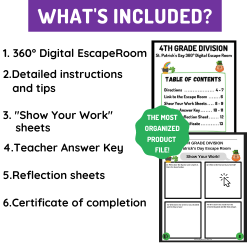 No Prep 4th Grade Math Escape Room | St Patrick's Day Fractions ...