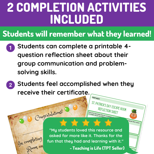 No Prep 4th Grade Math Escape Room | St Patrick's Day Fractions ...