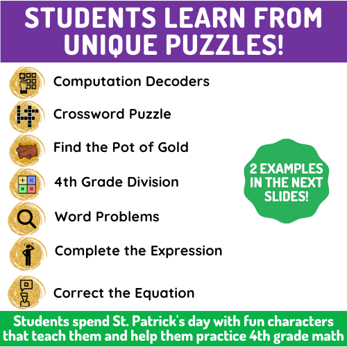 No Prep 4th Grade Math Escape Room | St Patrick's Day Fractions ...