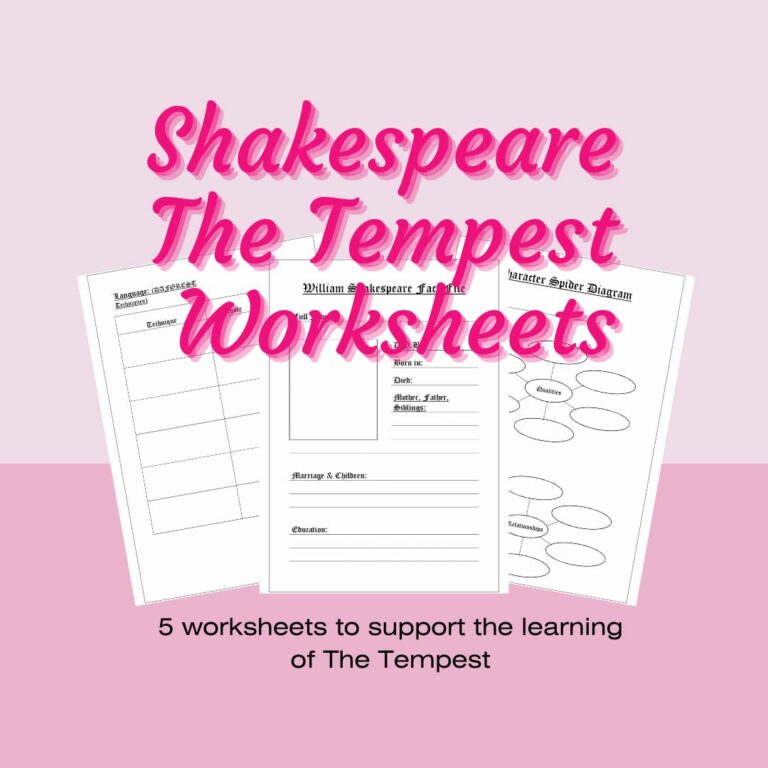 English Literature The Tempest Worksheets - Made By Teachers