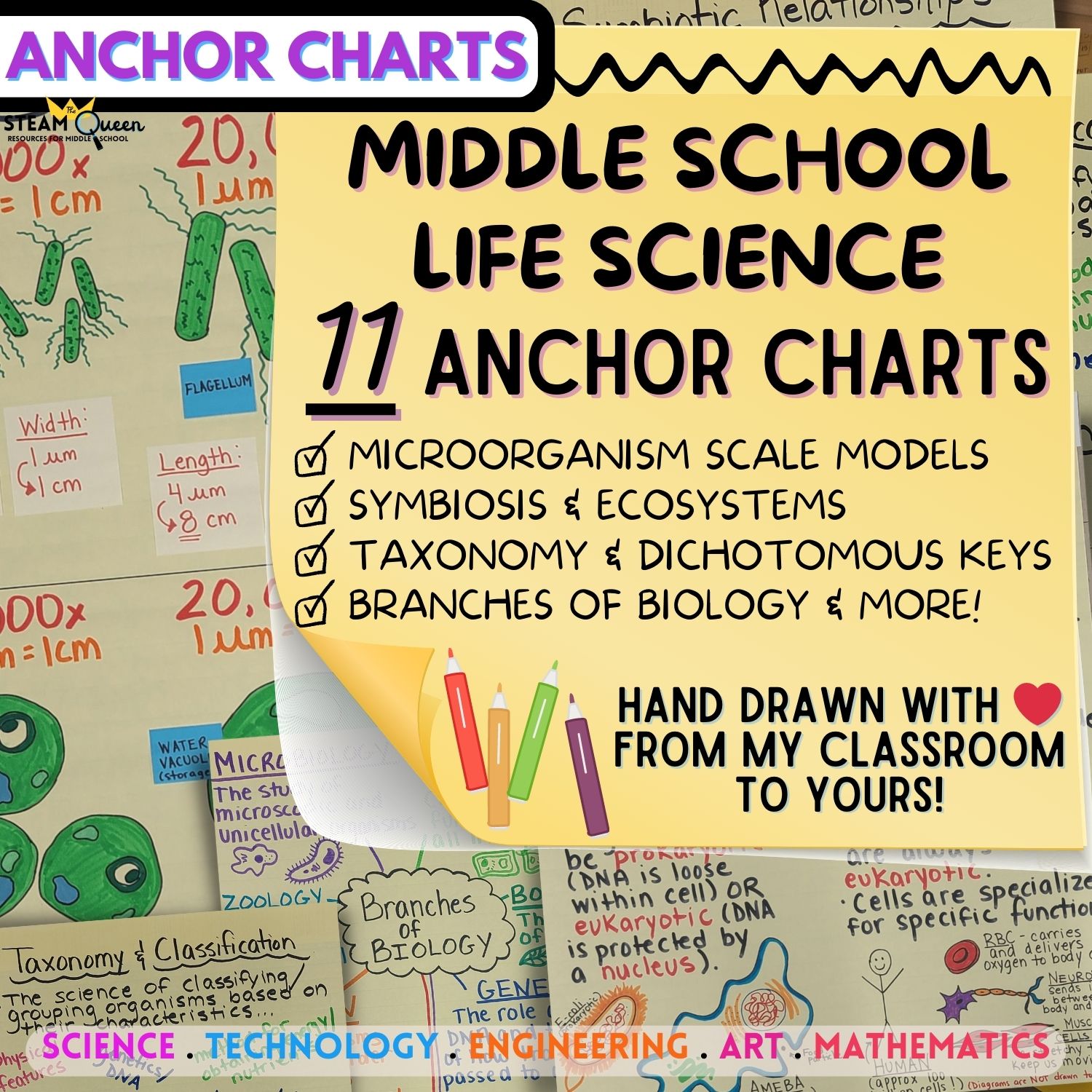 DOLLAR DEAL Biology Life Science Anchor Charts 11 Reference Charts ...